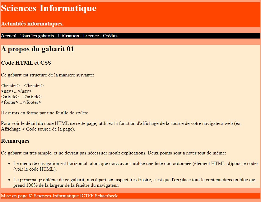 ICTFF Section Informatique